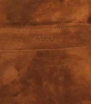 Brioni Lambskin Suede Bomber Jacket - Brown