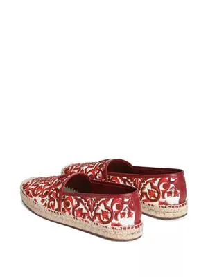 Dolce & Gabbana Majolica-print Canvas Espadrilles - Red
