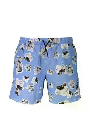 Karl Lagerfeld Floral Print Swim Shorts - Blue