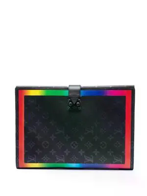 LOUIS VUITTON Monogram Eclipse Rainbow Franck Folder Clutch Bag
