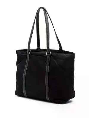 Prada Saffiano Trimmed Tessuto Tote Bag