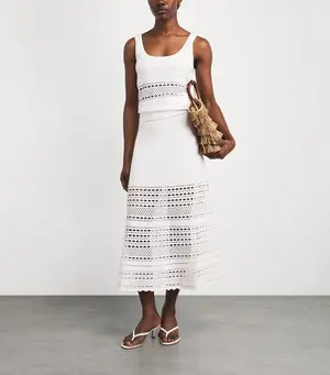 Simkhai Westly Open-stitch Midi Skirt - Ivory