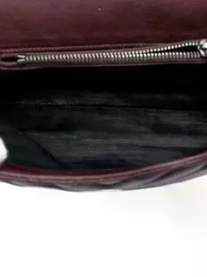 Saint Laurent Medium Chevron Sheepskin Monogram College Satchel - Red