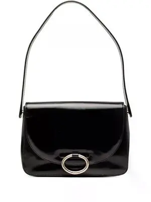 Prada Spazzolato Leather Flap Shoulder Bag