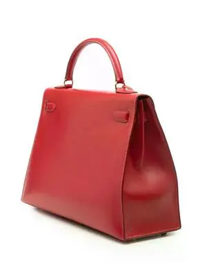 Hermès 1993 Box Calf Kelly Sellier 32 Satchel - Red