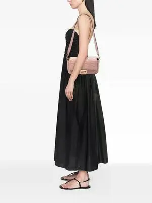 Fendi Zucca Embossed Leather Baguette Satchel - Pink