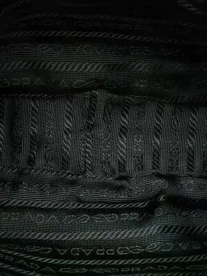 Prada Croc Embossed Leather Trimmed Tessuto Shoulder Bag
