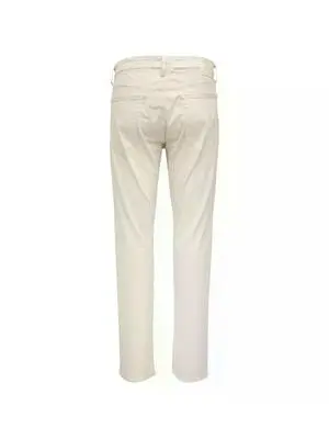 Ag Off-white Cotton Twill Trousers
