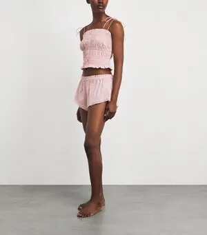SKIMS Cotton-blend Poplin Ruffle Cami Top