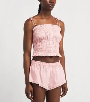 SKIMS Cotton-blend Poplin Ruffle Cami Top
