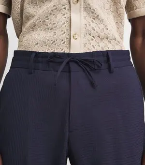 BOSS Elst Slim Fit Wool-blend Trousers - Blue