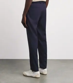 BOSS Elst Slim Fit Wool-blend Trousers - Blue