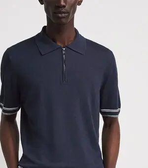 BOSS Linen-blend Zip-up Polo Shirt