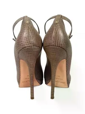 JIMMY CHOO Textured Peep-toe Pumps
