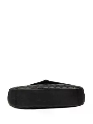 Saint Laurent Large Chevron Sheepskin Monogram College Bag - Black
