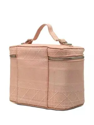 Dior Diortravel Canvas Cannage D Lite Case Vanity Bag - Pink