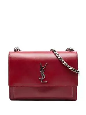 Saint Laurent Monogram Sunset Crossbody Bag - Red