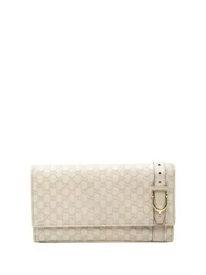 Gucci 2000-2015 Microguccissima Nice Wallet Long Wallets - White