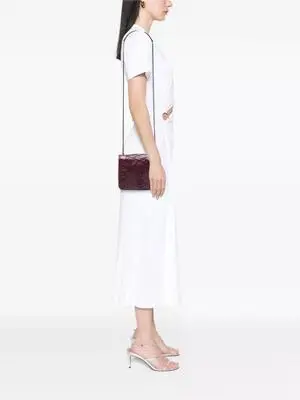 Saint Laurent Saint Laurent Crinkled Calfskin Niki Wallet On Chain Crossbody Bag Red