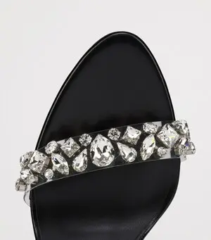 CHRISTIAN LOUBOUTIN Fanny Jolly Leather Sandals - Silver