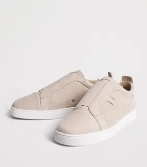 CHRISTIAN LOUBOUTIN St Louis Leather Slip-on Sneakers - Beige