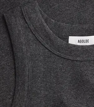 AGOLDE Leigh Ribbed Longline Tank Top - Grey