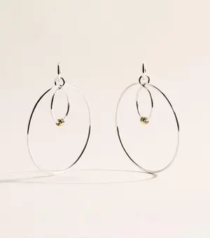 SPINELLI KILCOLLIN Sterling And Yellow Gold Echo Hoop Earrings - Silver