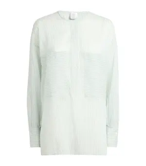 Eleventy Cotton-silk Striped Shirt