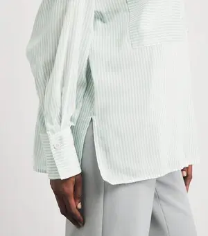 Eleventy Cotton-silk Striped Shirt
