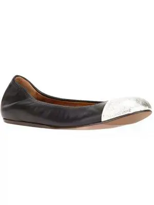 LANVIN Leather Cap Toe Ballerinas