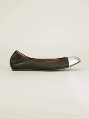 LANVIN Leather Cap Toe Ballerinas