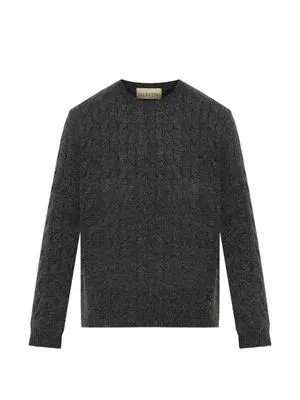 Valentino Garavani Wool V-logo Cable Knit Sweater