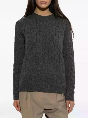 Valentino Garavani Wool V-logo Cable Knit Sweater