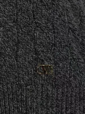 Valentino Garavani Wool V-logo Cable Knit Sweater