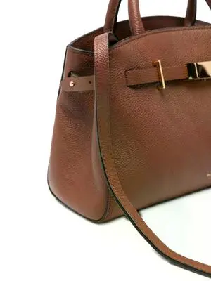 DEMELLIER Small Hudson Grained-leather Tote Bag - Brown