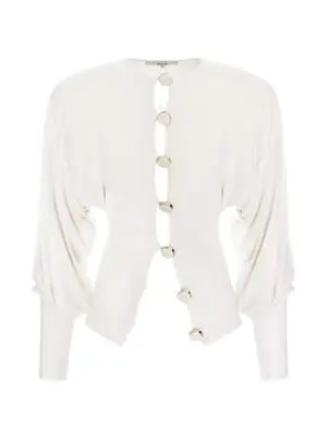 MANURI Aura Button-fastening Top - Neutrals