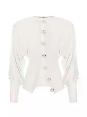 MANURI Aura Button-fastening Top - Neutrals