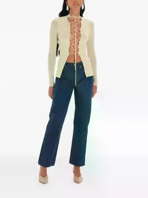 MANURI Jamie Lace-up Top - Yellow
