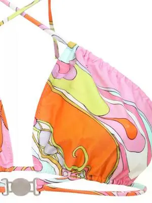 Emilio Pucci Abstract Print Halterneck Bikini Top
