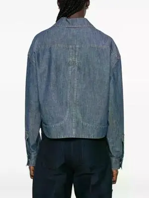 Fendi Cotton Logo Patch Pocket Jacket - Blue