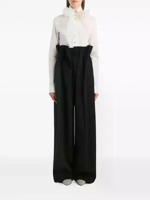 Khaite Kira Ruffled Pleated Trousers