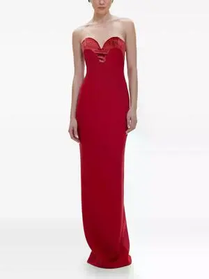 V:PM ATELIER Sindel Velvet Panel Cape Maxi Dress