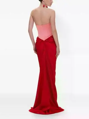 V:PM ATELIER Flavia Corset-style Draped Maxi Dress