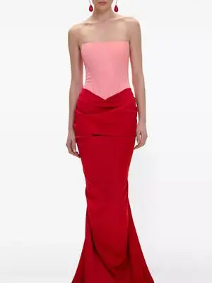 V:PM ATELIER Flavia Corset-style Draped Maxi Dress