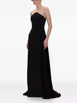 V:PM ATELIER Strapless Pleated Maxi Dress