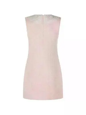 SELF-PORTRAIT Bouclé Lace-collar Mini Dress - Pink