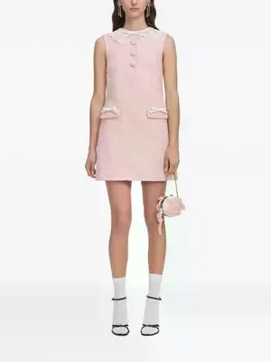 SELF-PORTRAIT Bouclé Mini Dress With Lace Collar