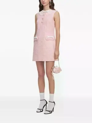 SELF-PORTRAIT Bouclé Mini Dress With Lace Collar