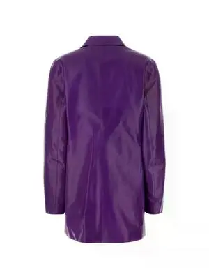 JIL SANDER Leather Notched-lapel Jacket - Purple