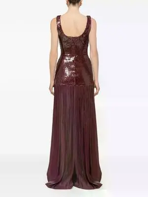 NISSA Sequin-embellished Crystal-detail Maxi Dress